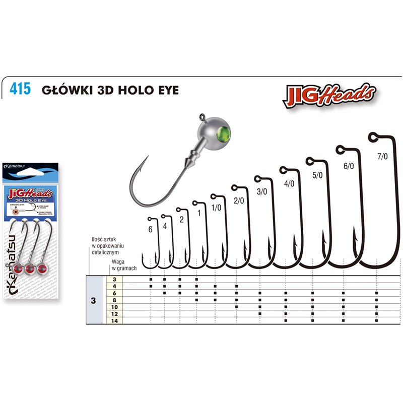 3D Holo Eye Red Jig Head 4/0-8g